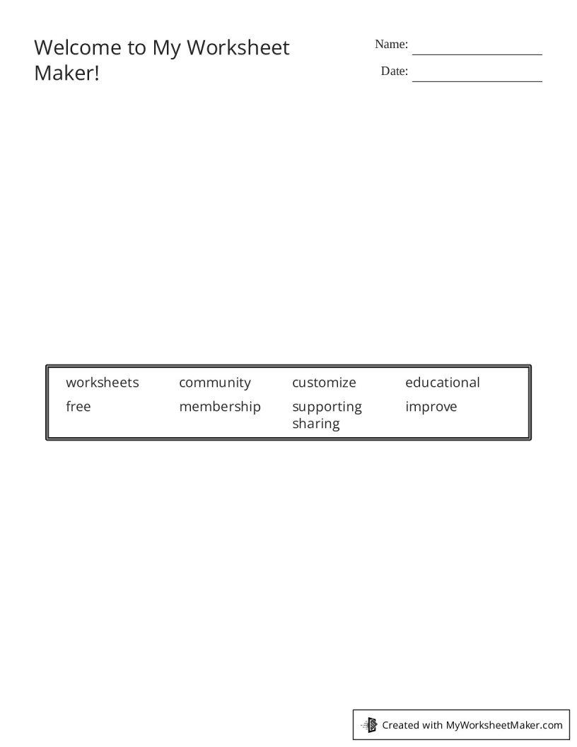 Welcome to My Worksheet Maker! - My Worksheet Maker: Create Your Own ...