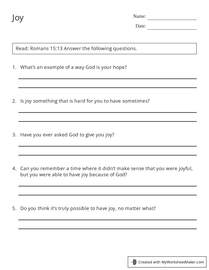 Joy - My Worksheet Maker: Create Your Own Worksheets