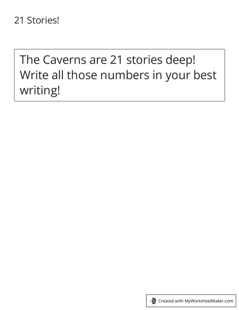 21 Stories! - My Worksheet Maker: Create Your Own Worksheets
