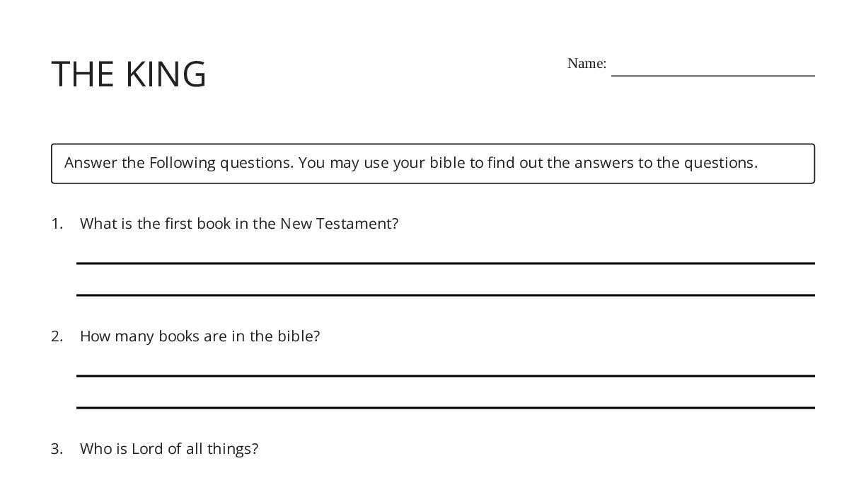 THE KING - My Worksheet Maker: Create Your Own Worksheets