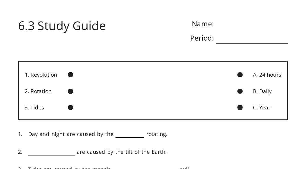 6.3 Study Guide - My Worksheet Maker: Create Your Own Worksheets