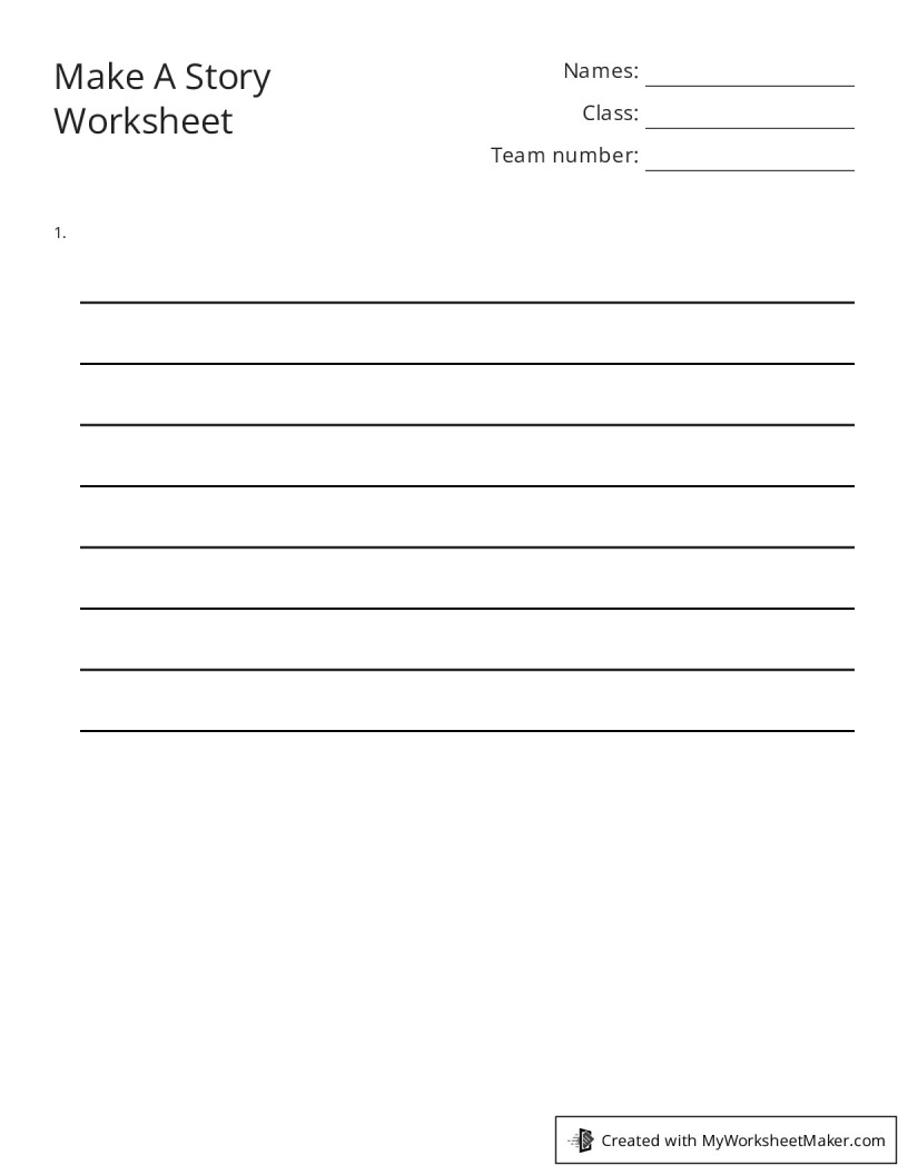 Make A Story Worksheet - My Worksheet Maker: Create Your Own Worksheets