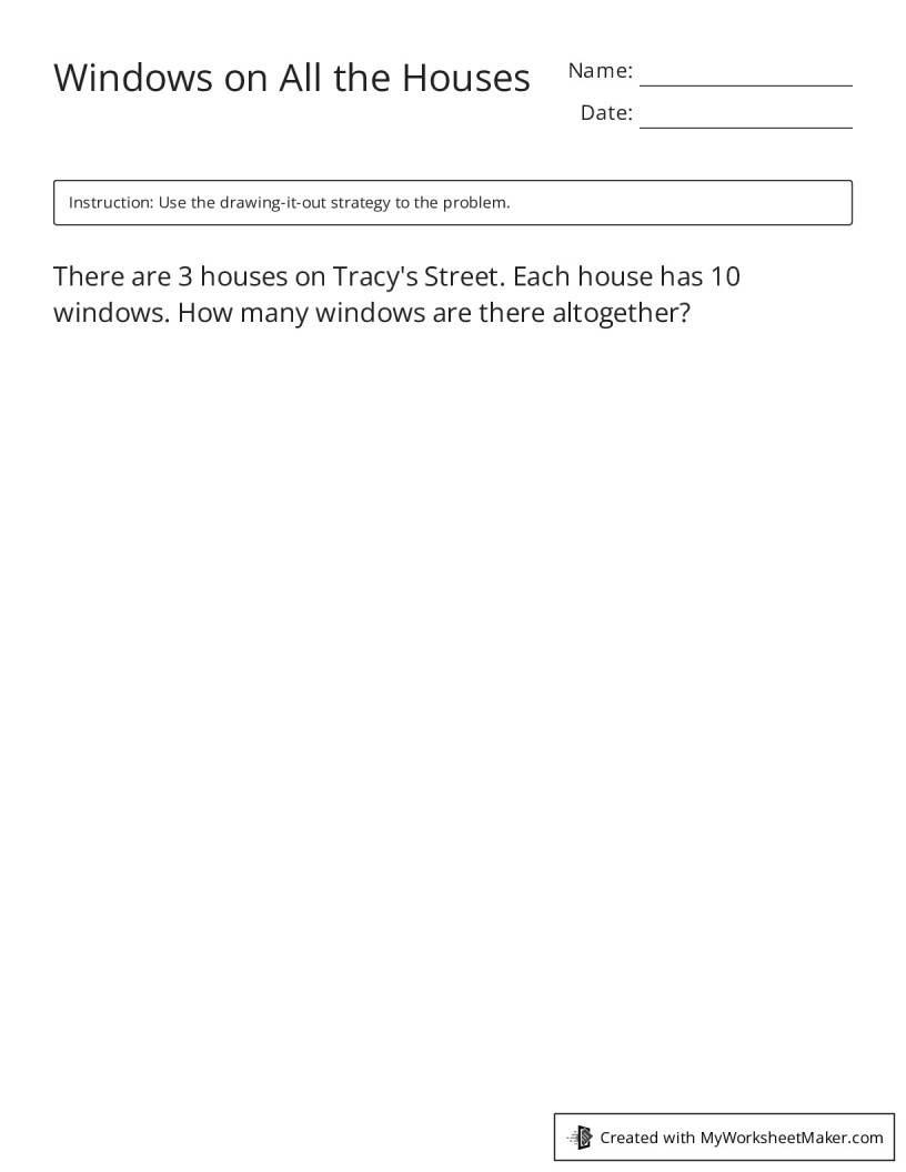 Windows on All the Houses - My Worksheet Maker: Create Your Own Worksheets
