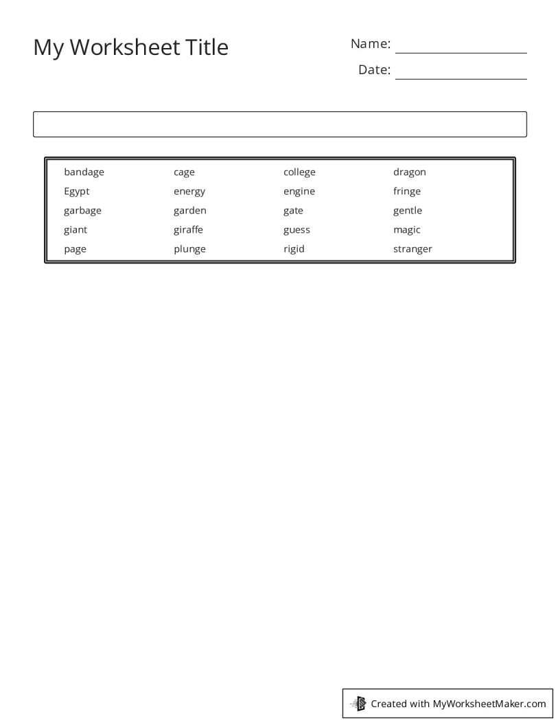 My Worksheet Title - My Worksheet Maker: Create Your Own Worksheets