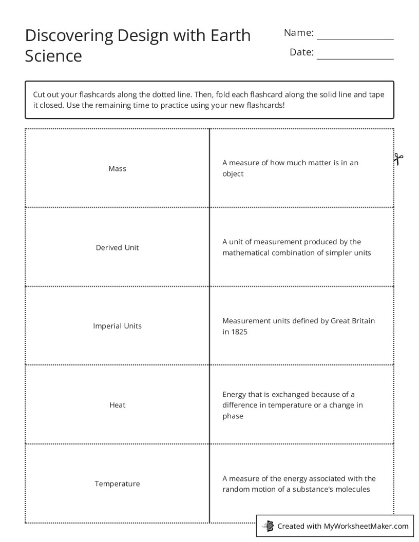 Discovering Design with Earth Science - My Flashcard Maker: Create Your ...