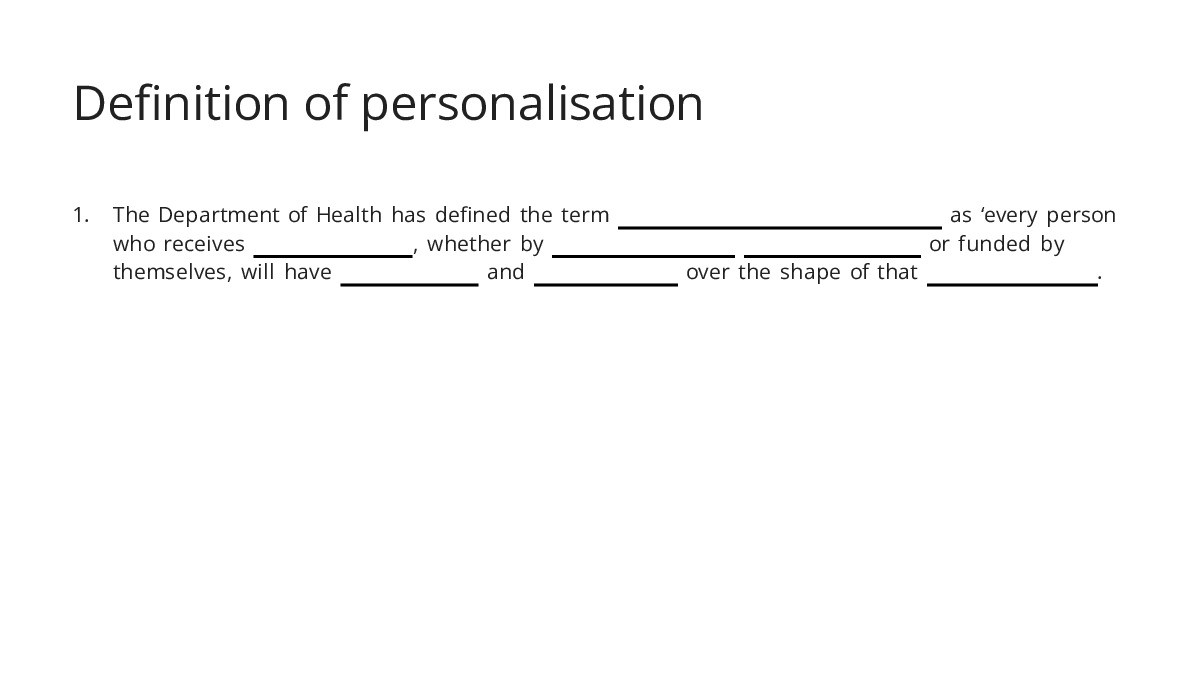 Definition of personalisation - My Worksheet Maker: Create Your Own ...