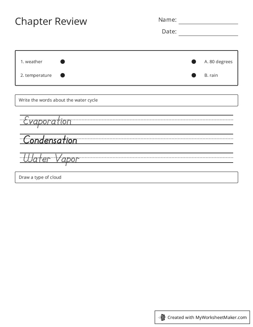 Chapter Review - My Worksheet Maker: Create Your Own Worksheets