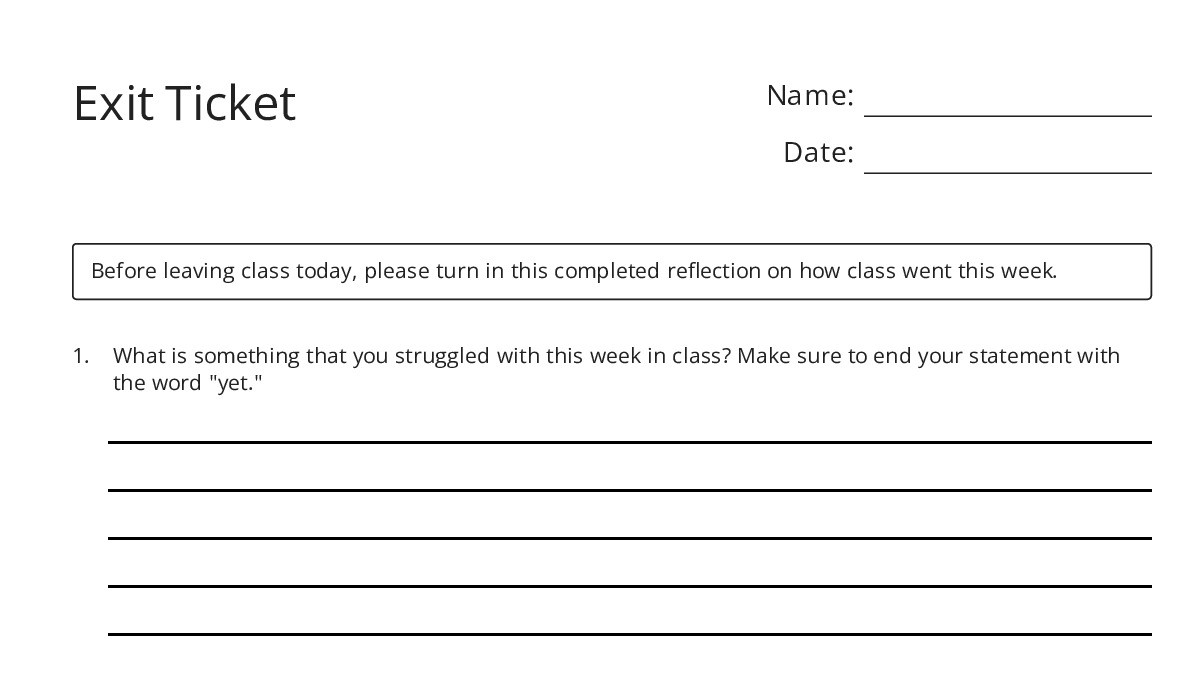 Exit Ticket - My Worksheet Maker: Create Your Own Worksheets