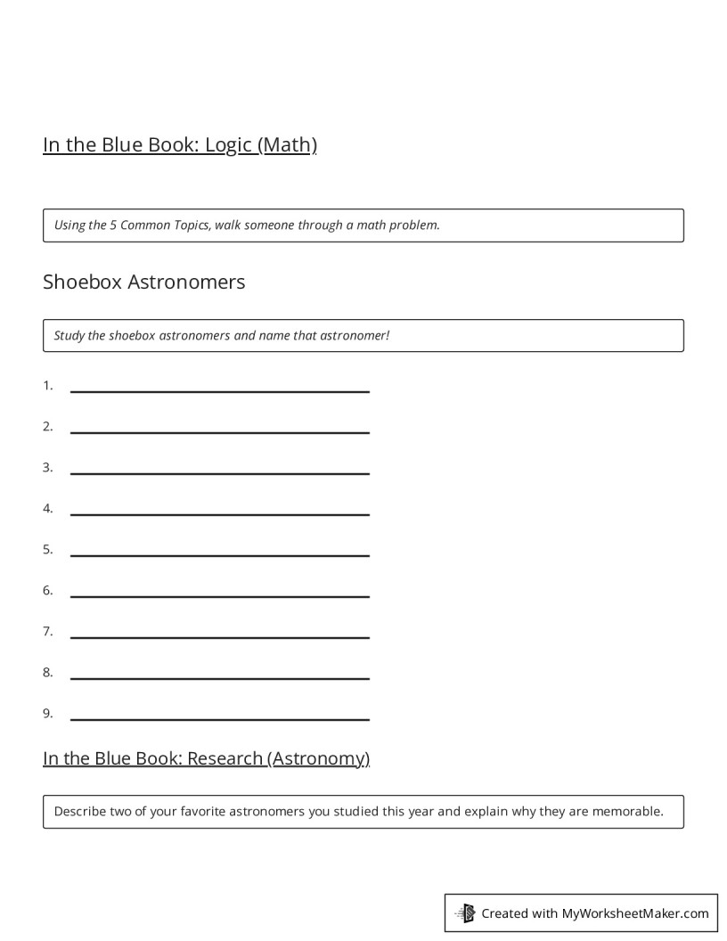 Worksheet - My Worksheet Maker: Create Your Own Worksheets