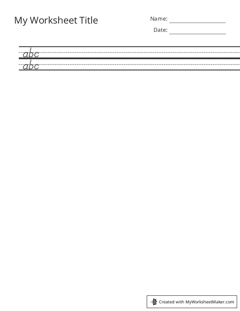 My Worksheet Title - My Worksheet Maker: Create Your Own Worksheets