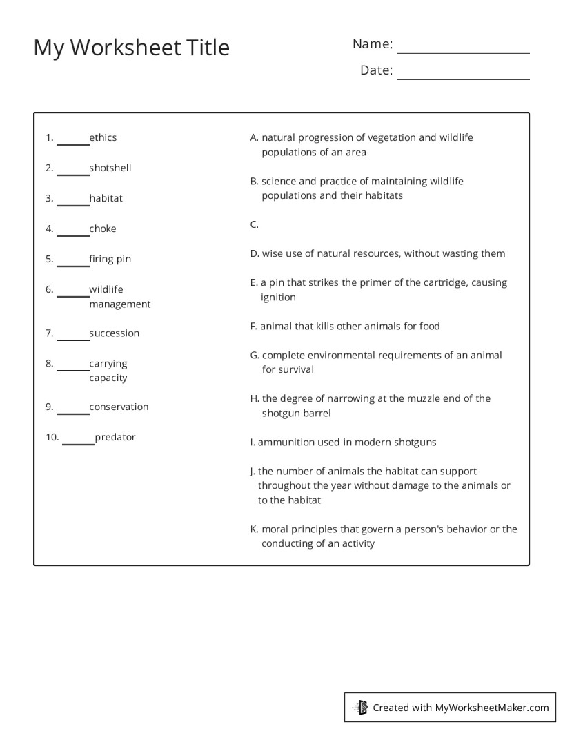 My Worksheet Title - My Worksheet Maker: Create Your Own Worksheets