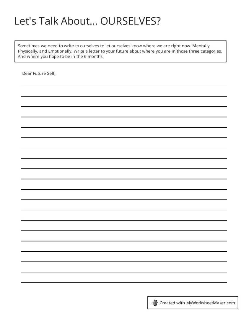 Let's Talk About... OURSELVES? - My Worksheet Maker: Create Your Own ...