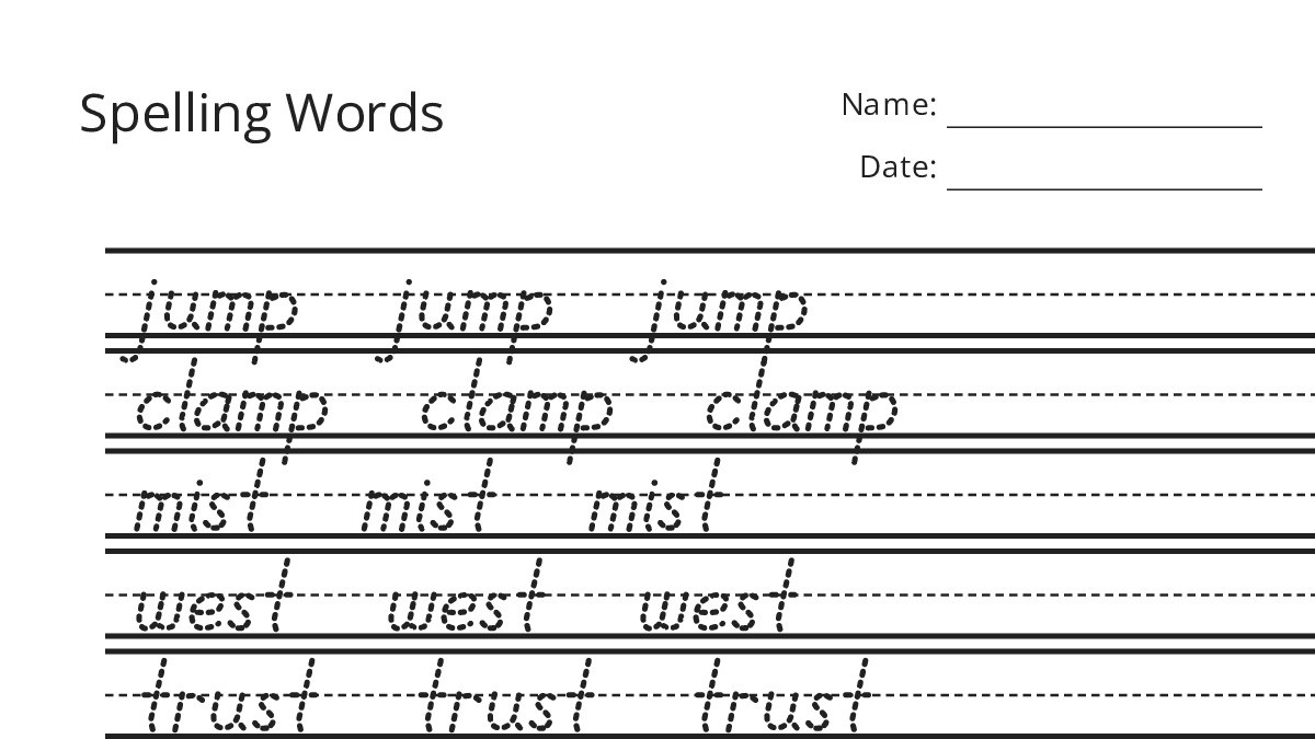 Spelling Words - My Worksheet Maker: Create Your Own Worksheets