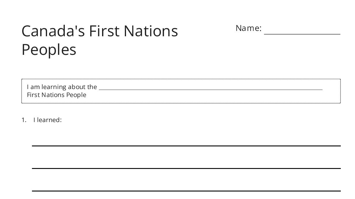 Canada's First Nations Peoples - My Worksheet Maker: Create Your Own ...