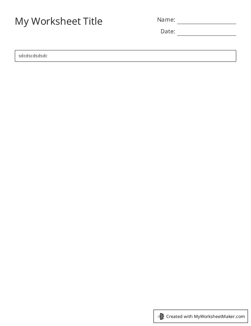 My Worksheet Title - My Worksheet Maker: Create Your Own Worksheets