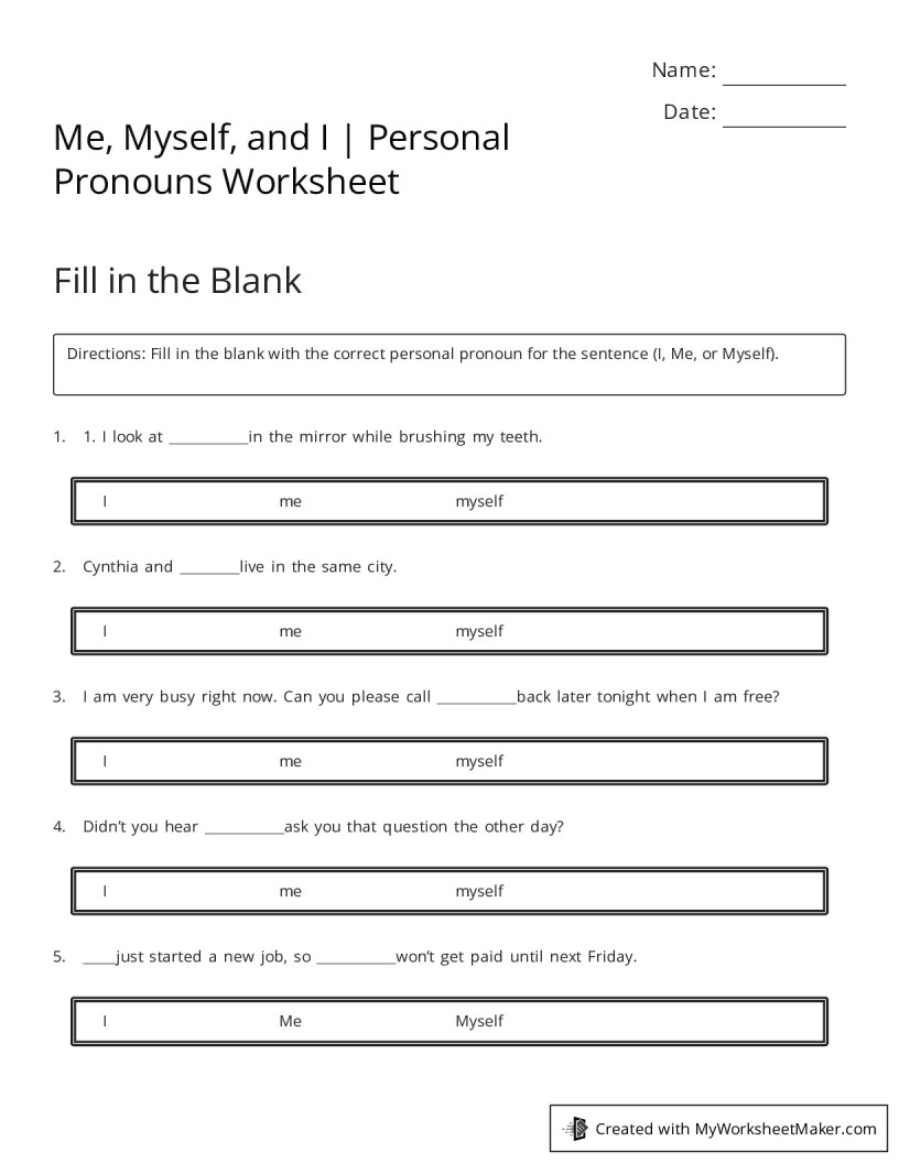 Personal Pronouns Worksheet Revise Personal Pronouns Word Classes By