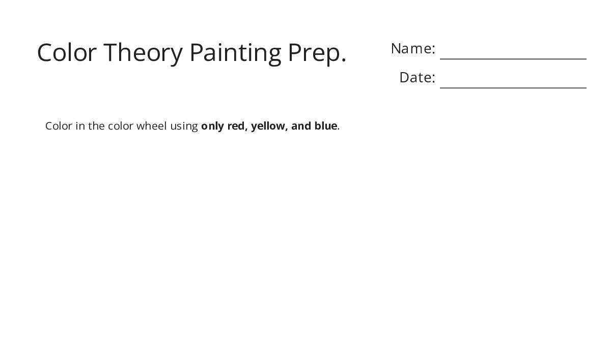 Color Theory Painting Prep. - My Worksheet Maker: Create Your Own ...