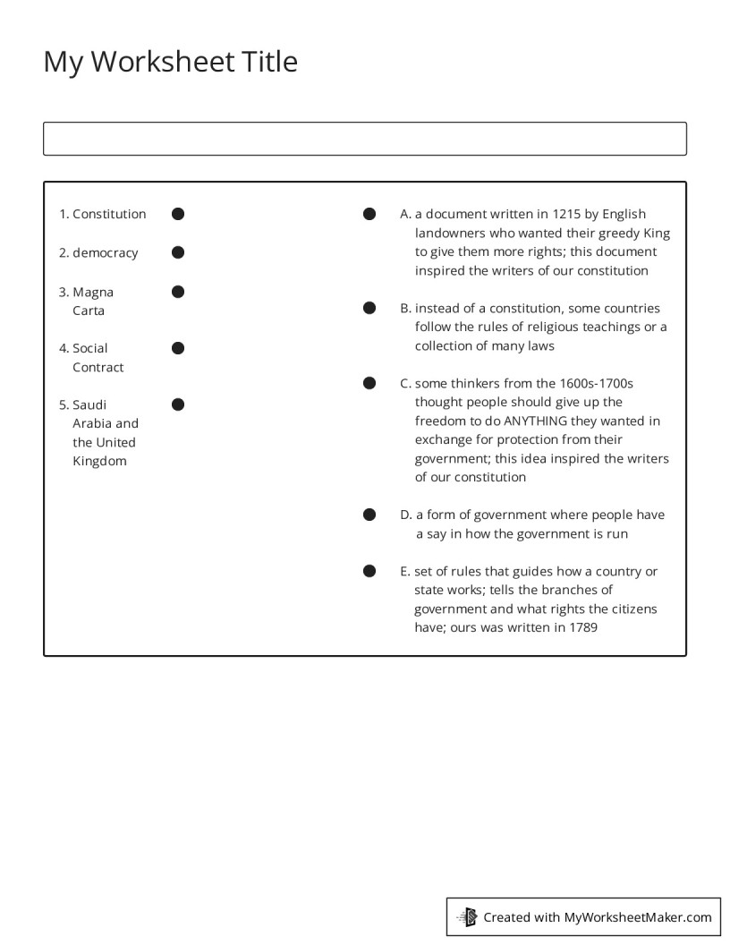 My Worksheet Title - My Worksheet Maker: Create Your Own Worksheets
