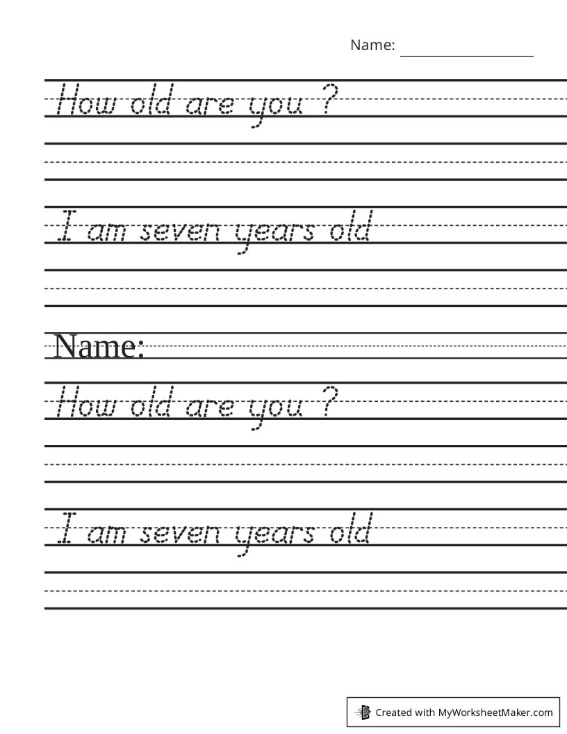 Worksheet - My Worksheet Maker: Create Your Own Worksheets