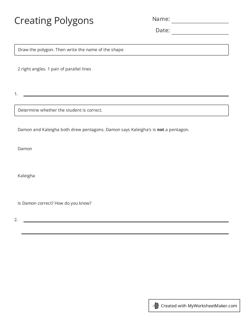 Creating Polygons - My Worksheet Maker: Create Your Own Worksheets