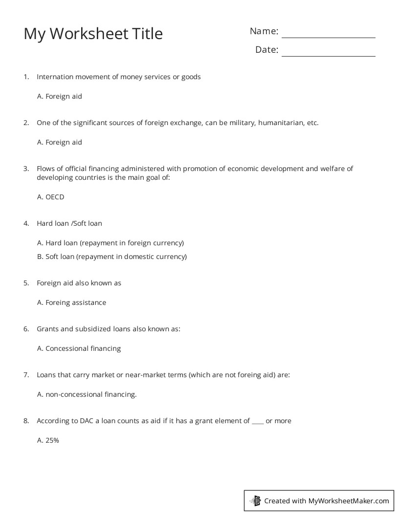 My Worksheet Title - My Worksheet Maker: Create Your Own Worksheets