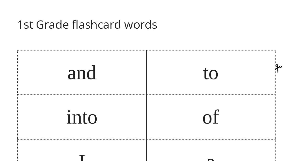 1st Grade flashcard words - My Flashcard Maker: Create Your Own Flashcards