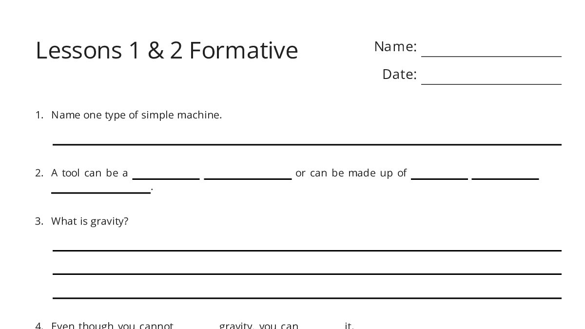 Lessons 1 & 2 Formative - My Worksheet Maker: Create Your Own Worksheets
