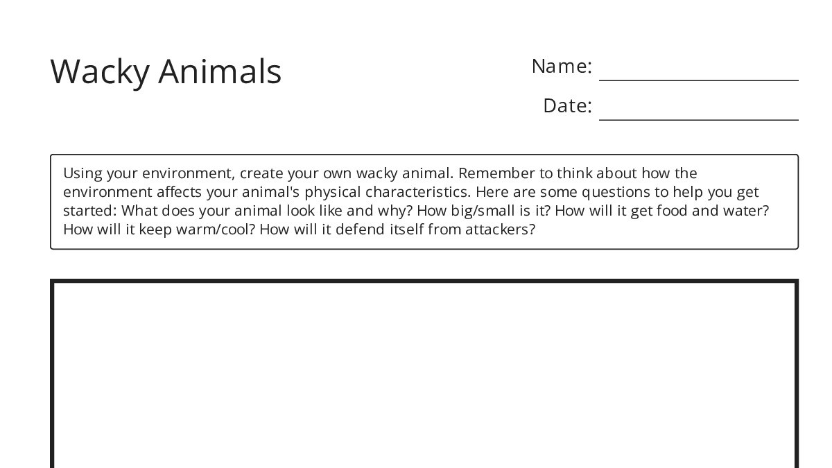 Wacky Animals - My Worksheet Maker: Create Your Own Worksheets