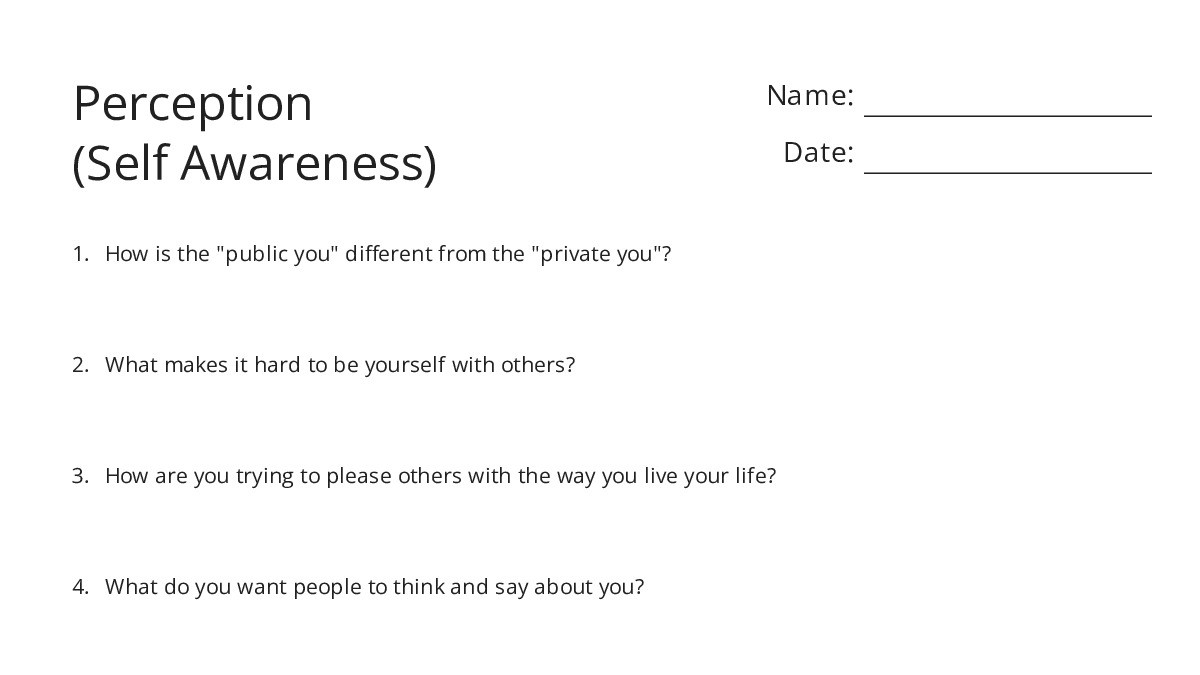 Perception (Self Awareness) - My Worksheet Maker: Create Your Own ...