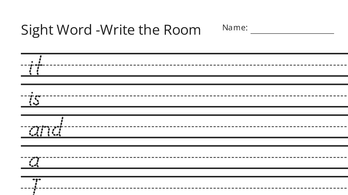 Sight Word -Write the Room - My Worksheet Maker: Create Your Own Worksheets