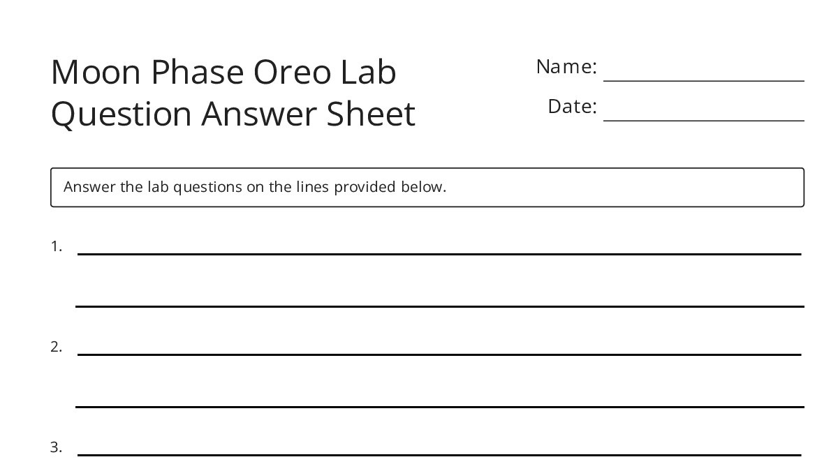 Moon Phase Oreo Lab Question Answer Sheet - My Worksheet Maker: Create ...