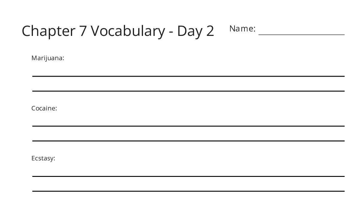 Chapter 7 Vocabulary - Day 2 - My Worksheet Maker: Create Your Own ...