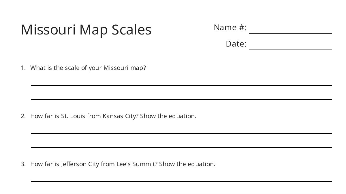 Missouri Map Scales - My Worksheet Maker: Create Your Own Worksheets