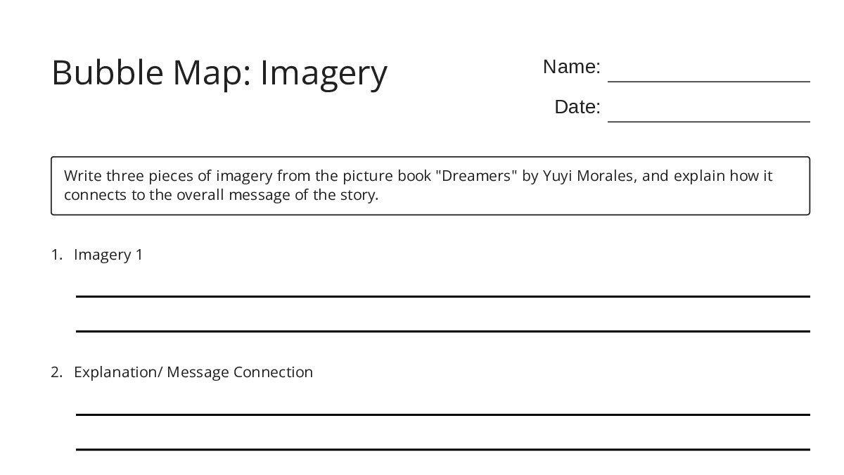 Bubble Map: Imagery - My Worksheet Maker: Create Your Own Worksheets