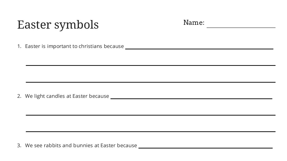 Easter symbols - My Worksheet Maker: Create Your Own Worksheets