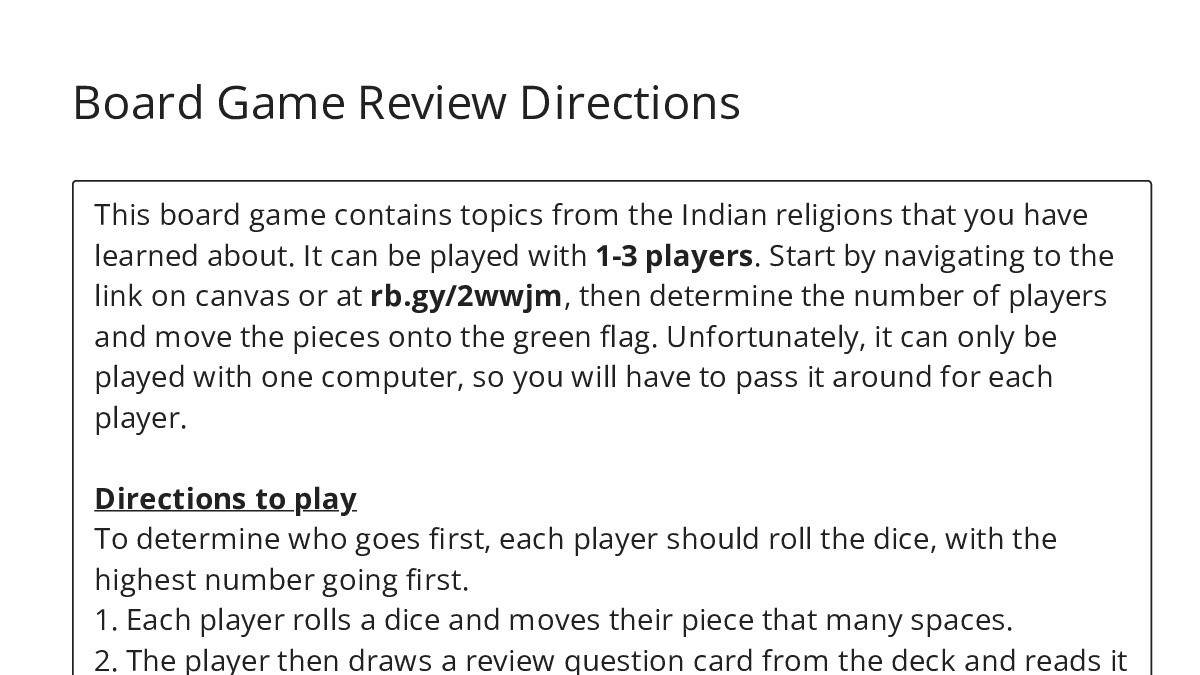Board Game Review Directions - My Worksheet Maker: Create Your Own ...