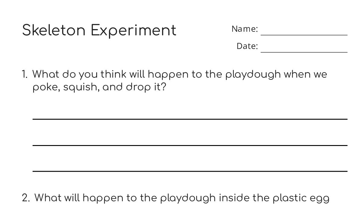 Skeleton Experiment - My Worksheet Maker: Create Your Own Worksheets