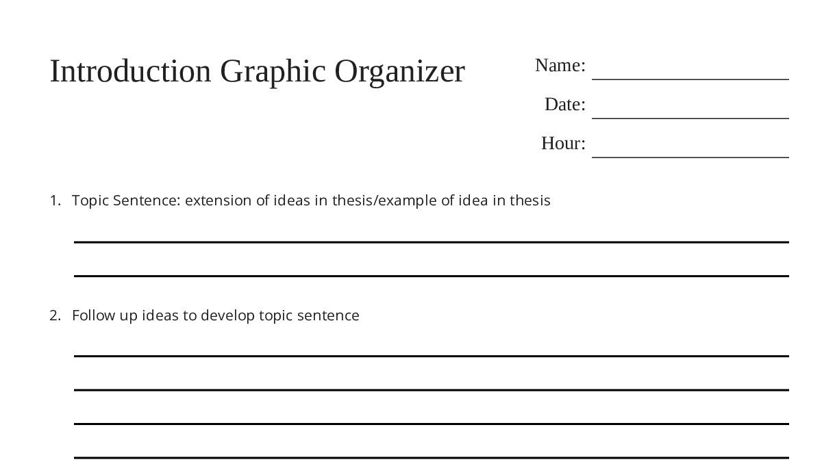 Introduction Graphic Organizer - My Worksheet Maker: Create Your Own ...