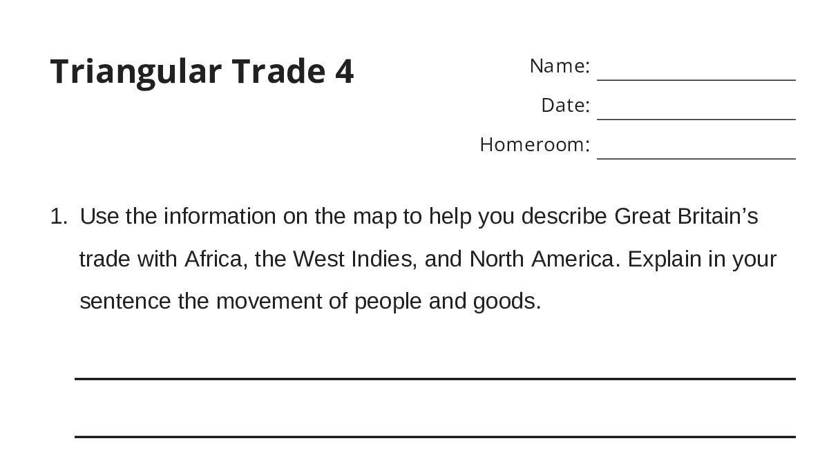 Triangular Trade 4 - My Worksheet Maker: Create Your Own Worksheets