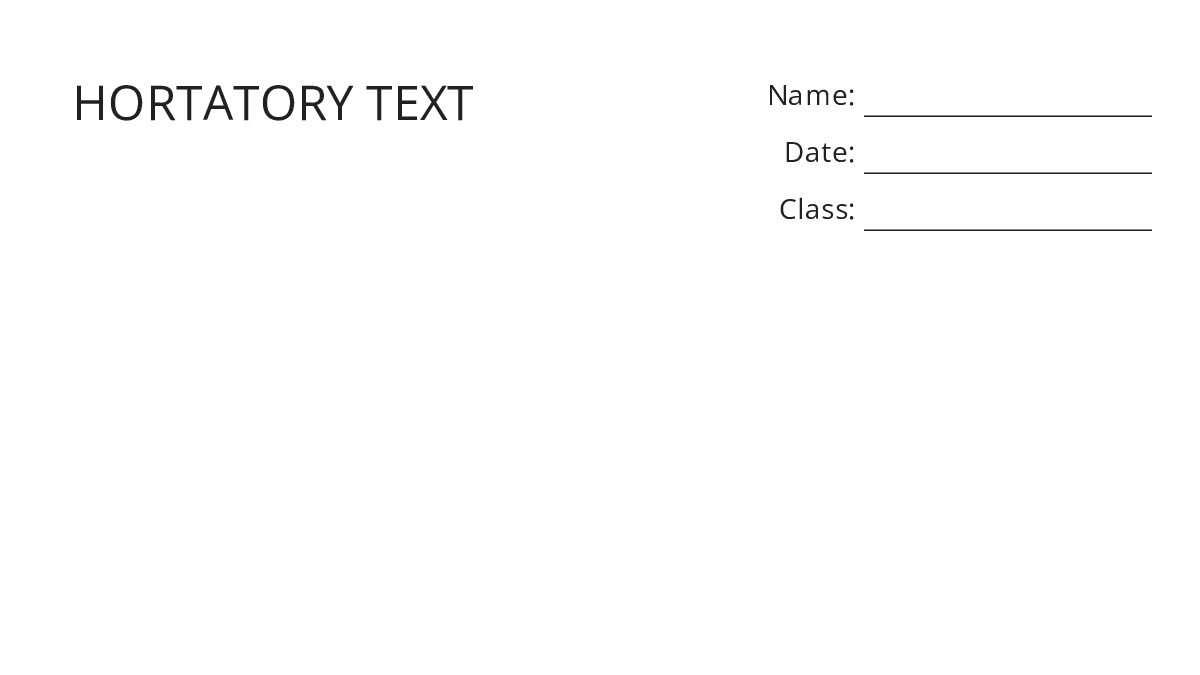HORTATORY TEXT - My Worksheet Maker: Create Your Own Worksheets