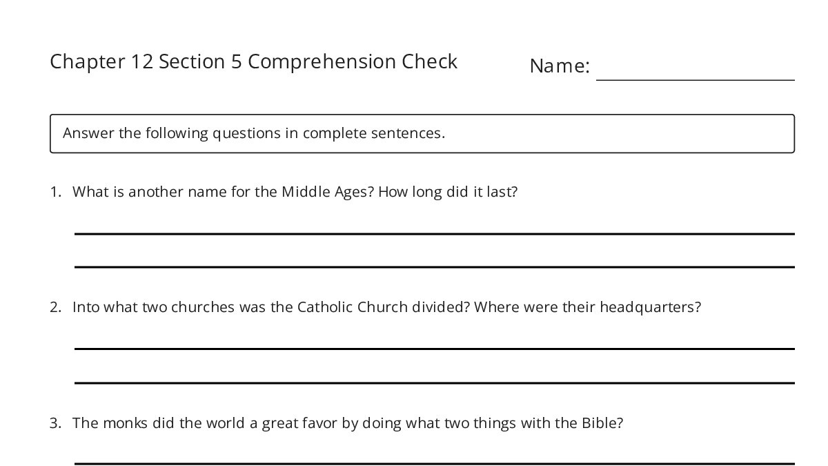 Chapter 12 Section 5 Comprehension Check - My Worksheet Maker: Create ...