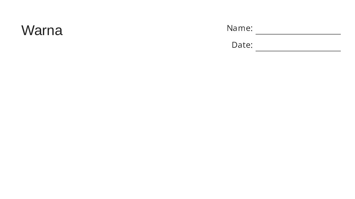 Warna - My Worksheet Maker: Create Your Own Worksheets