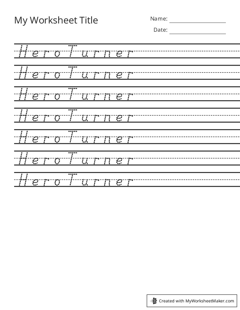 My Worksheet Title - My Worksheet Maker: Create Your Own Worksheets