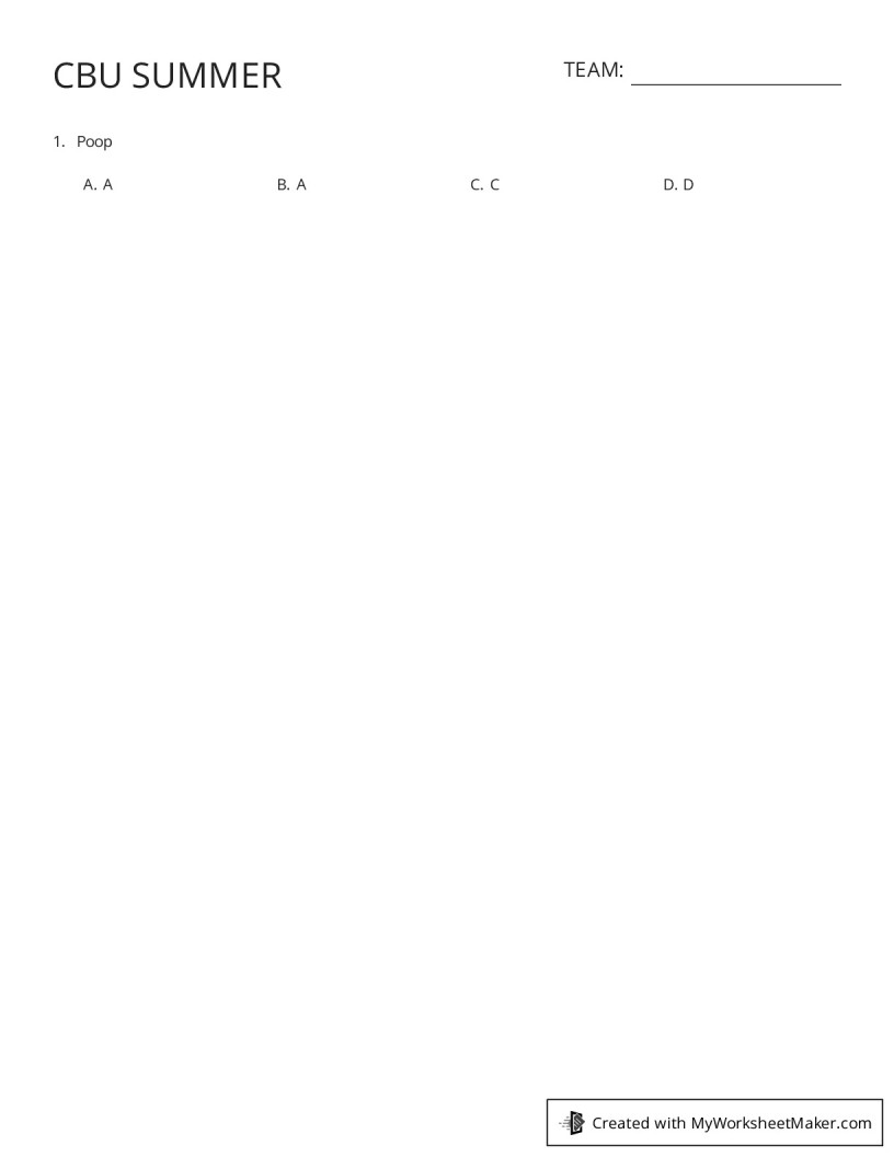 CBU SUMMER - My Worksheet Maker: Create Your Own Worksheets