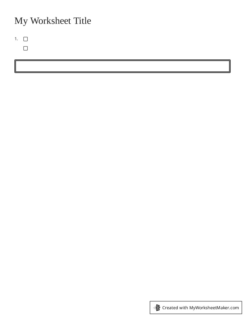 My Worksheet Title - My Worksheet Maker: Create Your Own Worksheets