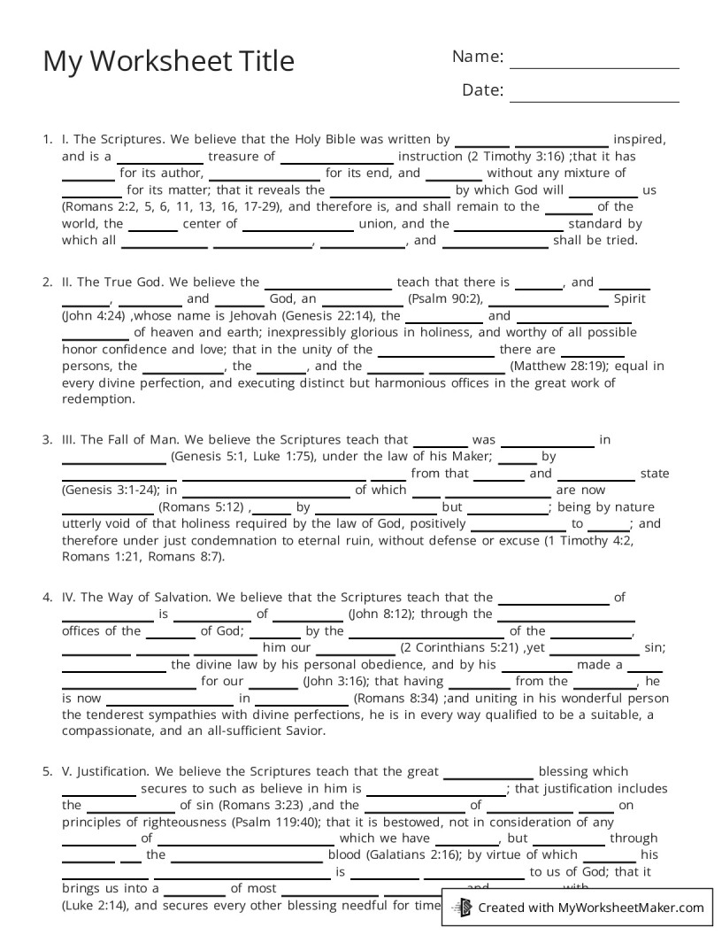 My Worksheet Title - My Worksheet Maker: Create Your Own Worksheets