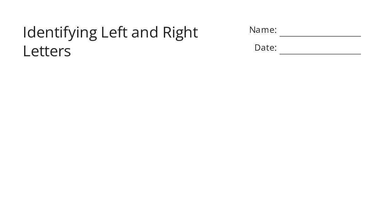 Identifying Left and Right Letters - My Worksheet Maker: Create Your ...
