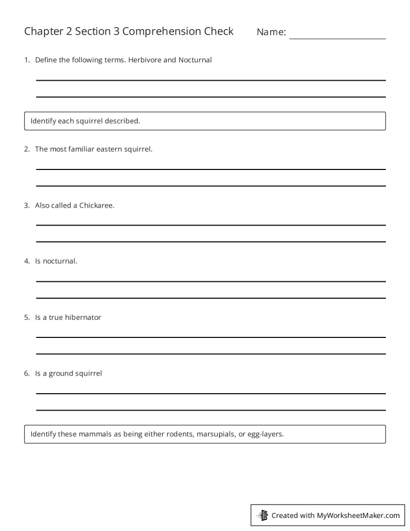 Chapter 2 Section 3 Comprehension Check - My Worksheet Maker: Create Your Own Worksheets