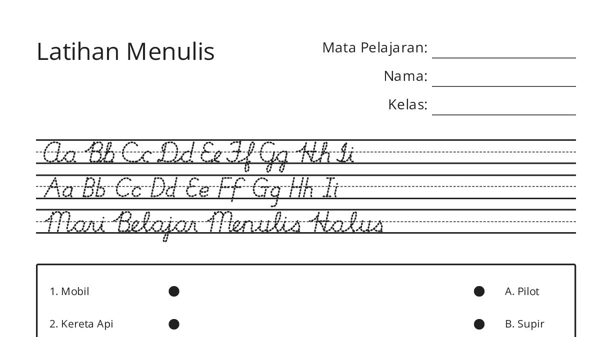 Latihan Menulis - My Worksheet Maker: Create Your Own Worksheets