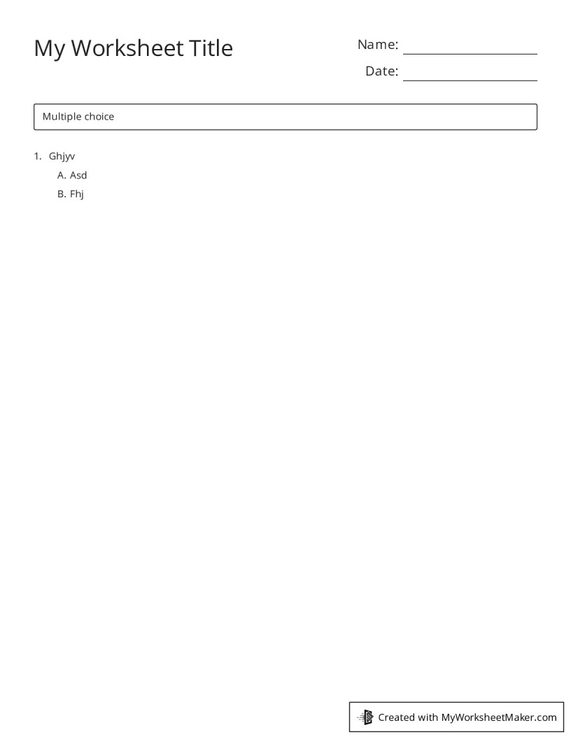 My Worksheet Title - My Worksheet Maker: Create Your Own Worksheets